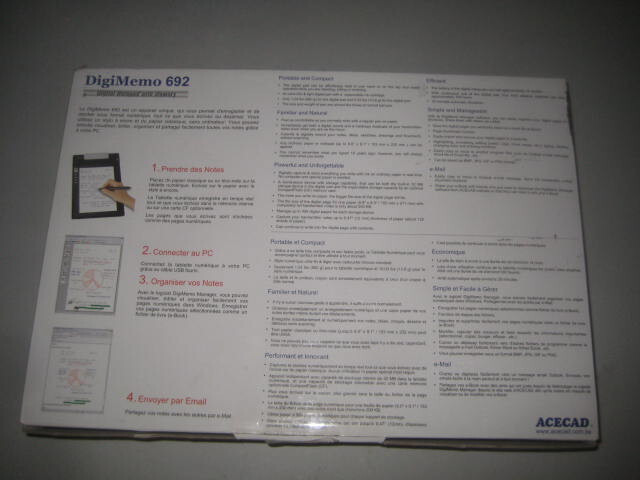 Acecad DigiMemo 692 Digital Writing Pad Computer Input Device 32MB ...