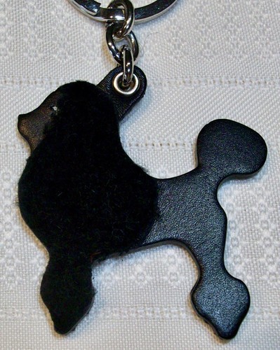 Coach 1693 Shearling & Leather Poodle Dog Keychain Key Fob Black Italy ...