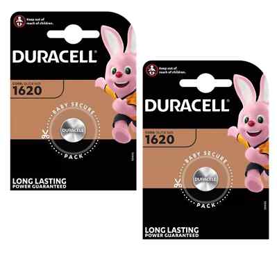 2x 1620 Duracell Coin Cell Battery 3V Lithium DL1620 1620 BR1620 ...