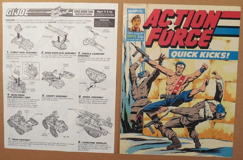 1993 ORIGINAL GIJOE STREET FIGHTER II SONIC BOOM TANK BLUEPRINTS & 1987 ...
