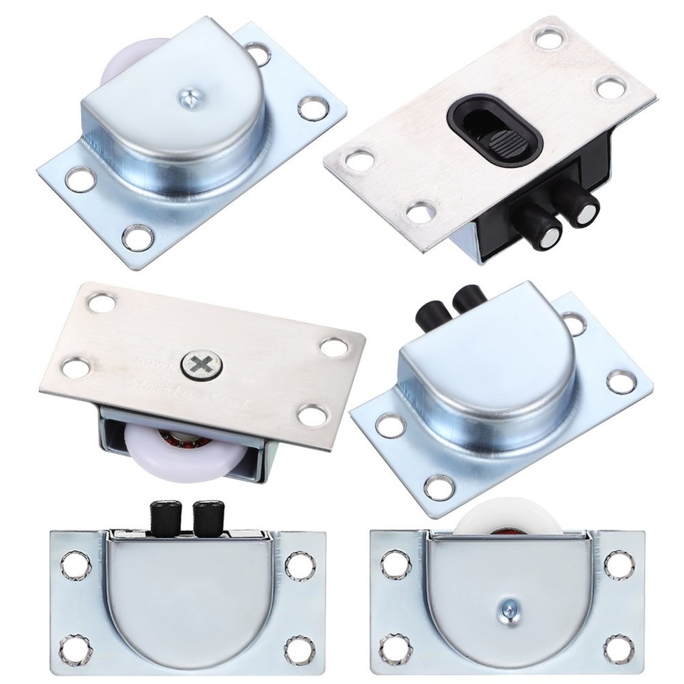 6 Pcs Wardrobe Track Sliding Door Cabinet Roller Wheels Rollers Pulley ...
