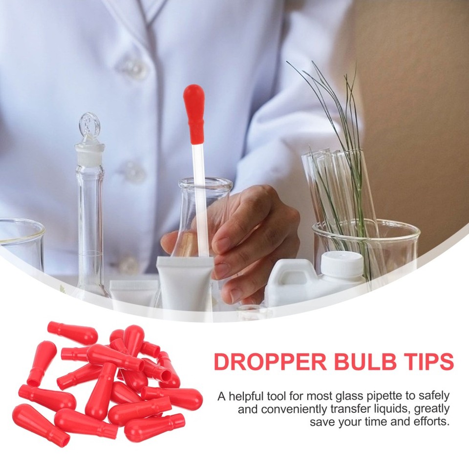 Set of 2 Glass Dropper Plug Bulb Cap Rubber Droppers for Household ...