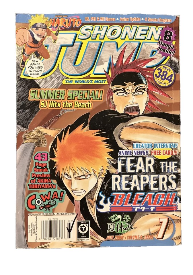 Lot of 4 Shonen Jump Manga Magazines from July,May 2008-July, Oct 2009 ...