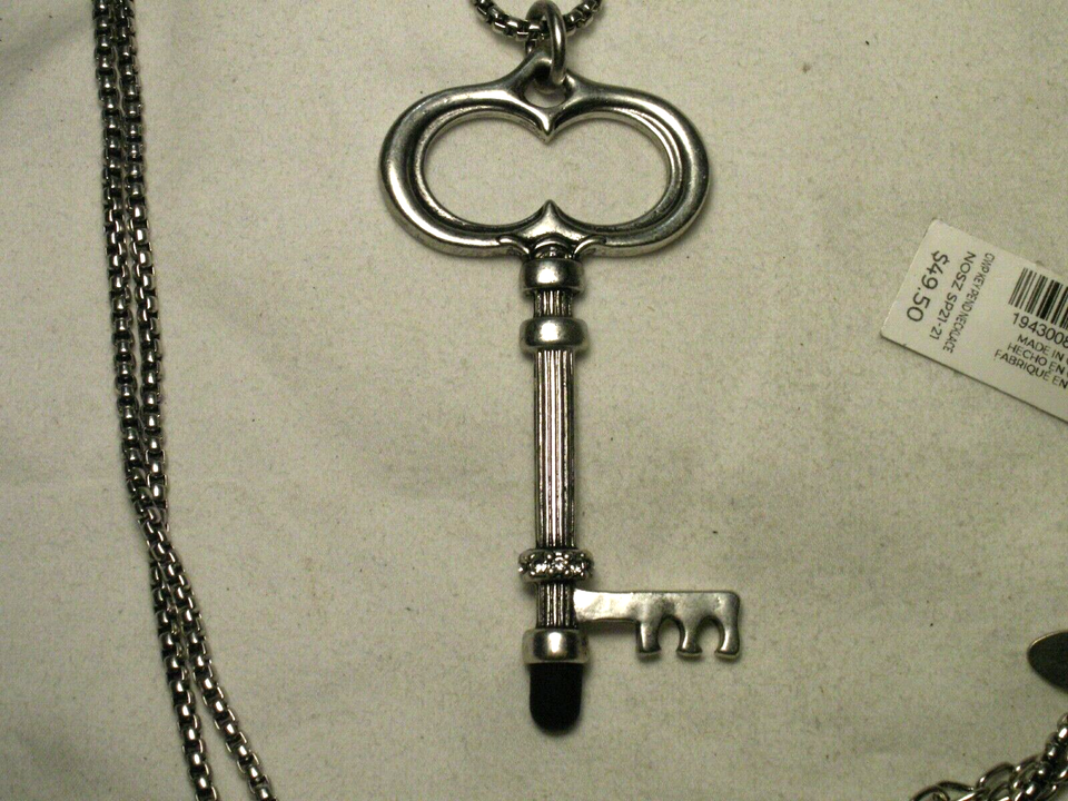 Chico's Color Argento Grande Scheletro Chiave Ciondolo Collana | eBay