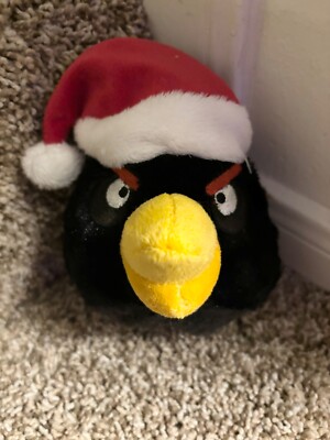 Angry Birds Christmas Black Bomb Santa Hat Plush Holiday 5” | eBay