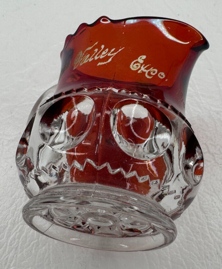 1910 Ohio Valley Exposition - Cincinnati - Ruby Flash Glass Creamer | eBay