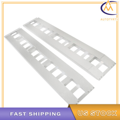New 2Pcs 80" × 15" Aluminum 6000 LBS Truck Car Auto Trailer Ramps Hook ...