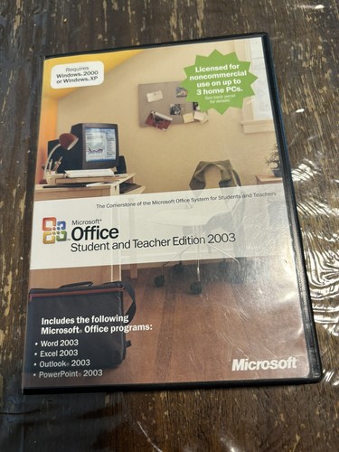 Microsoft Office Student and Teacher Edition 2003 Word Excel w/ Key ...