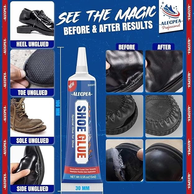 Shoe Glue Sole Repair Kit, Shoe Repair Adhesive, Super Glue for ...