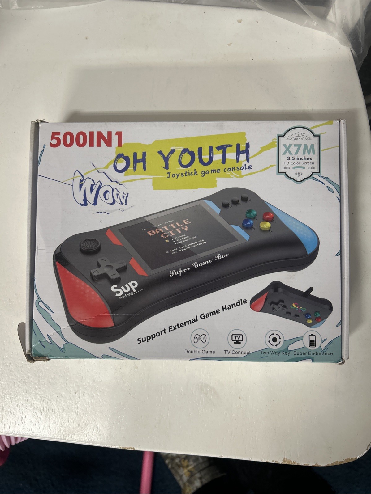 OH YOUTH Joystick Game Console Model X7M-3.5 Inch 500 in 1 Red & Blue ...