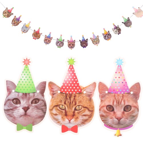 2pcs Cat Banner Decor Animal Party Banner Ornament animal banner | eBay ...