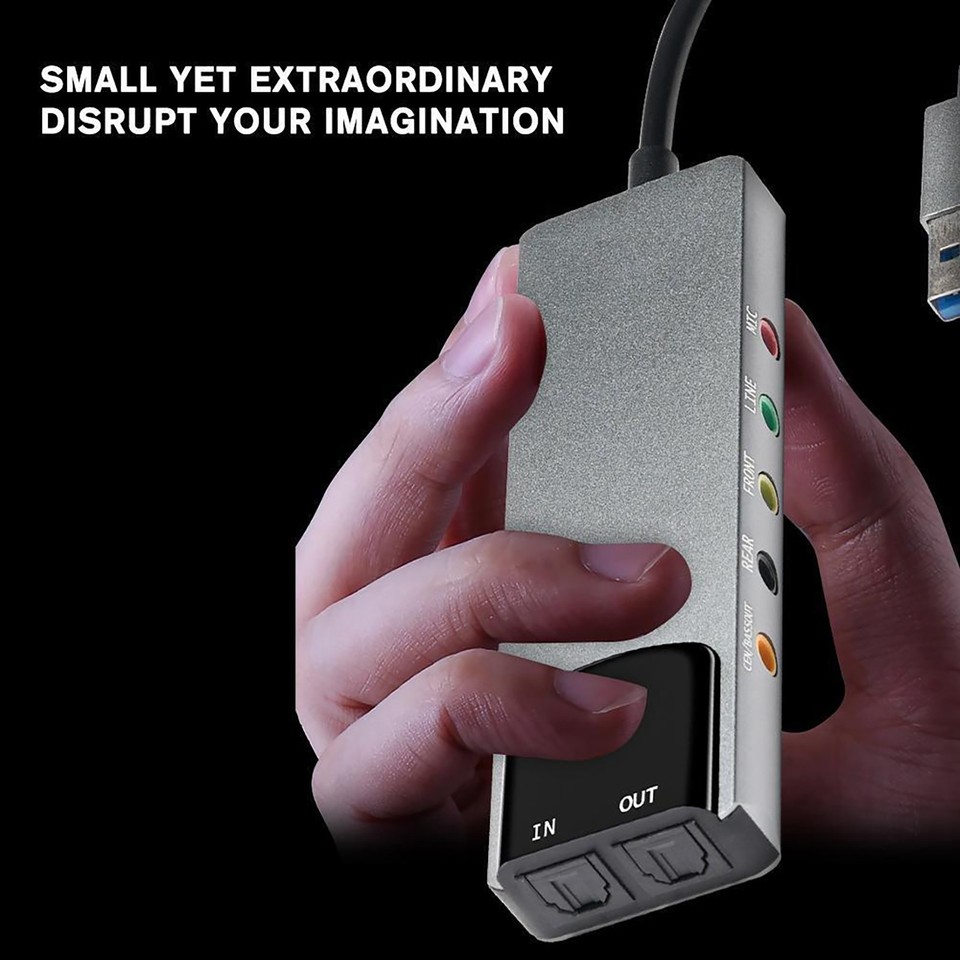 USB Sound Card 5.1 Channel External Audio Card SPDIF Optical Supports ...