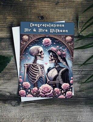 PERSONALISED Alternative Wedding Day Card Goth Gothic Wedding ...