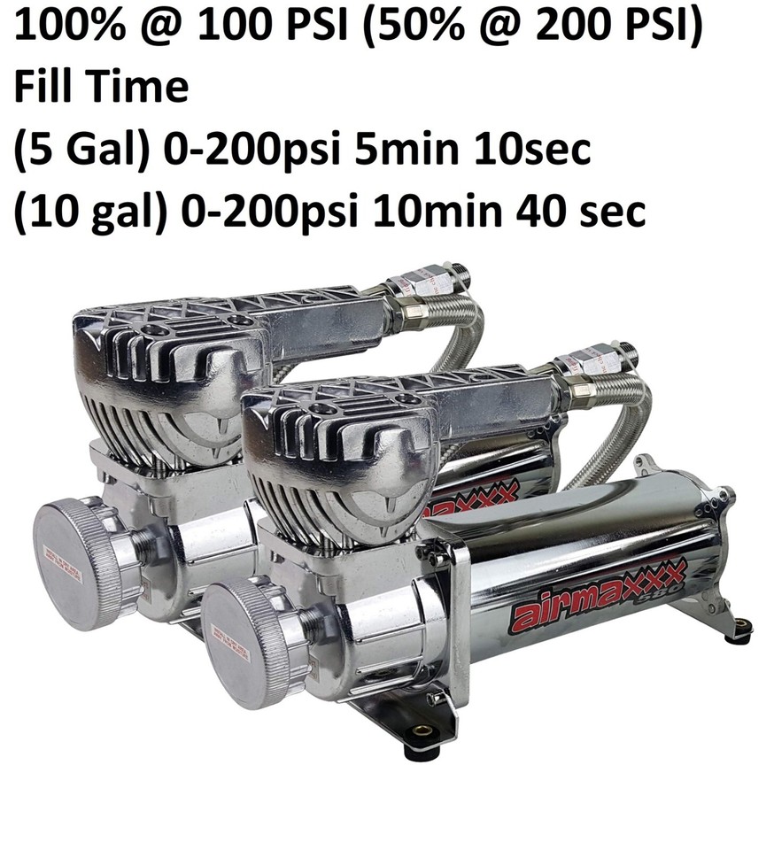 Complete 1/2" Fast Valve Air Ride Suspension Kit 5 Gal Tank 73-87 Chevy ...