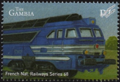 SNCF (France) Class 68000 A1A-A1A Diesel Locomotive Train Stamp #3 ...