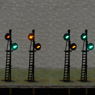 1 x HO scale searchlight signal model train Tri-colors 2 targets LED R ...