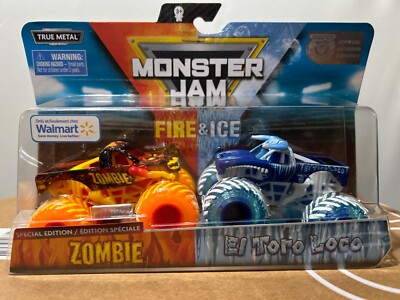 Monster Jam FIRE & ICE Zombie and El Toro Loco Special Edition | eBay