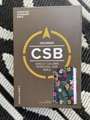 Holy Bible CSB Single Column Personal Size Tropical Flower Cloth Cover ...
