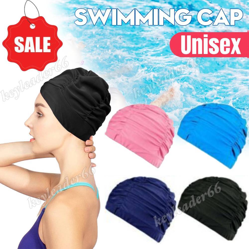 Soft Elastic Swimming Cap Long Hair Swim Pool Hat Men Women Waterproof ...
