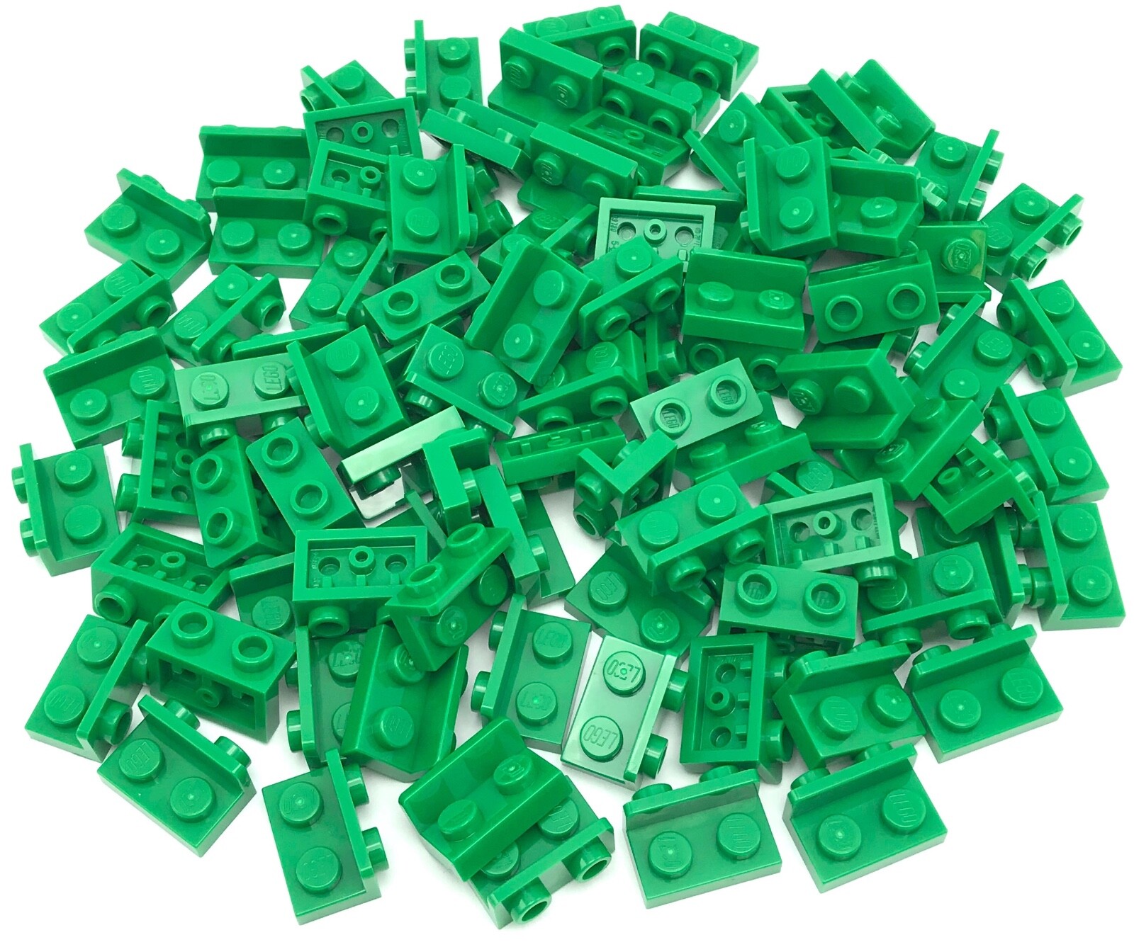 Lego 100 New Green Brackets 1 x 2 - 1 x 2 Inverted Pieces Parts | eBay