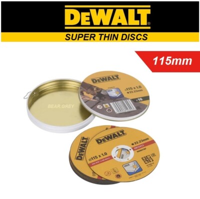 DeWALT 115mm Cutting Disc Steel Inox Stainless 1mm Thin Cutter 4.5 ...