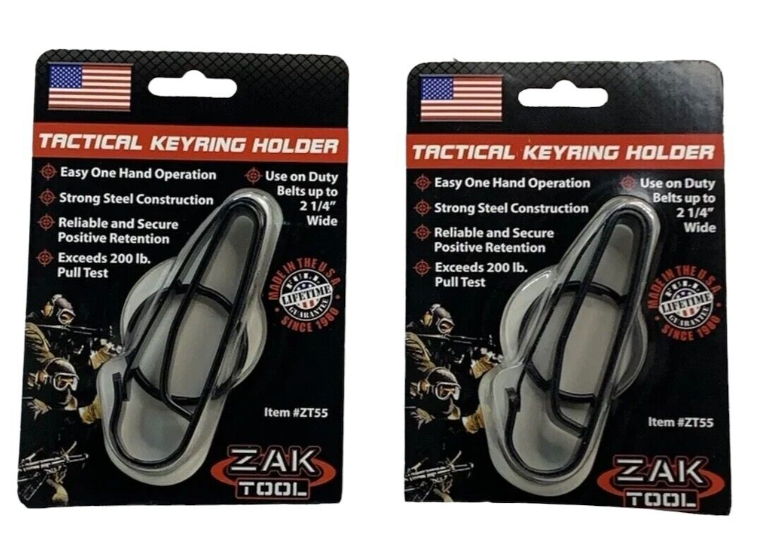 Zak Tool ZT55 Tactical Stealth Police 2.25" Key Ring Holder, Black *Set ...