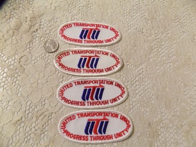 4 NEW Vintage United Transportation Union Progress Through Unity Sew On ...