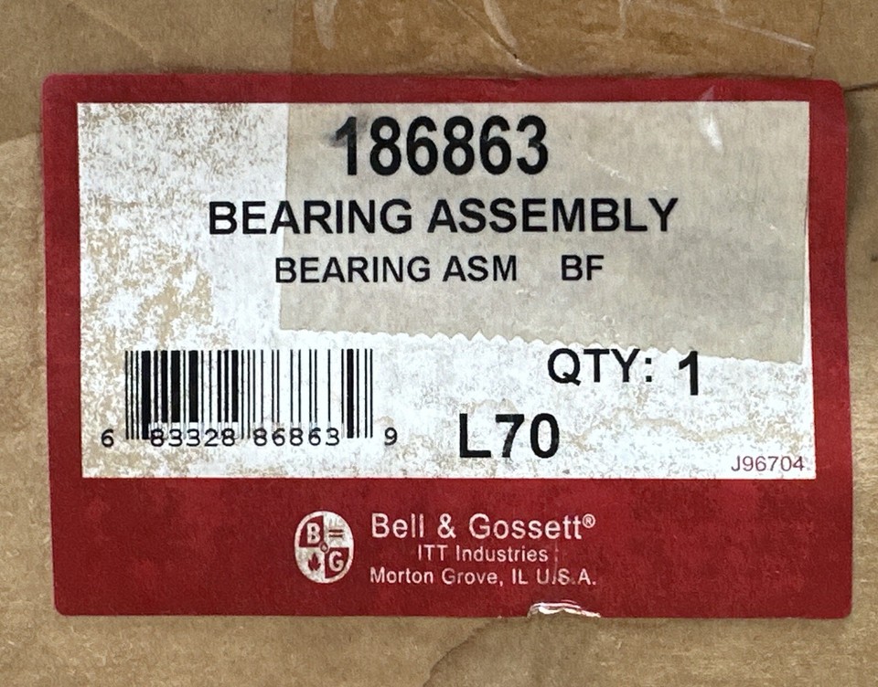 NEW OPEN BOX- ITT Bell & Gossett Bearing Assembly 186863 L70 Bearing ...