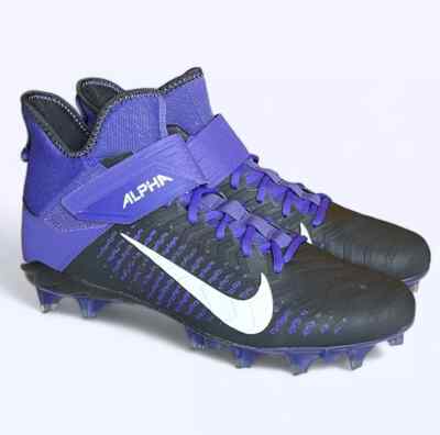Nike Alpha Menace Pro 2 Mid Men's 15 Purple Black TCU Football Cleats ...