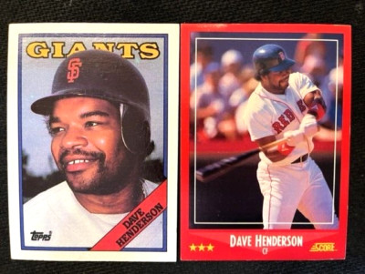 MLB - Dave Henderson 1988 Topps & 1988 Score Baseball - Giants | eBay