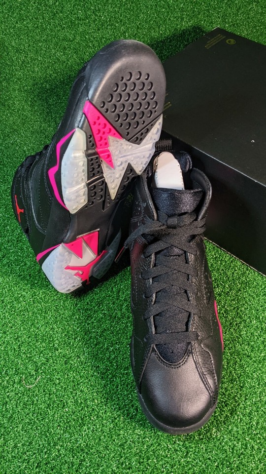 NIKE AIR JORDAN 7 RETRO GG BLK/HYPER PINK US 4.5/W 6/UK 4/EU 36.5 ...