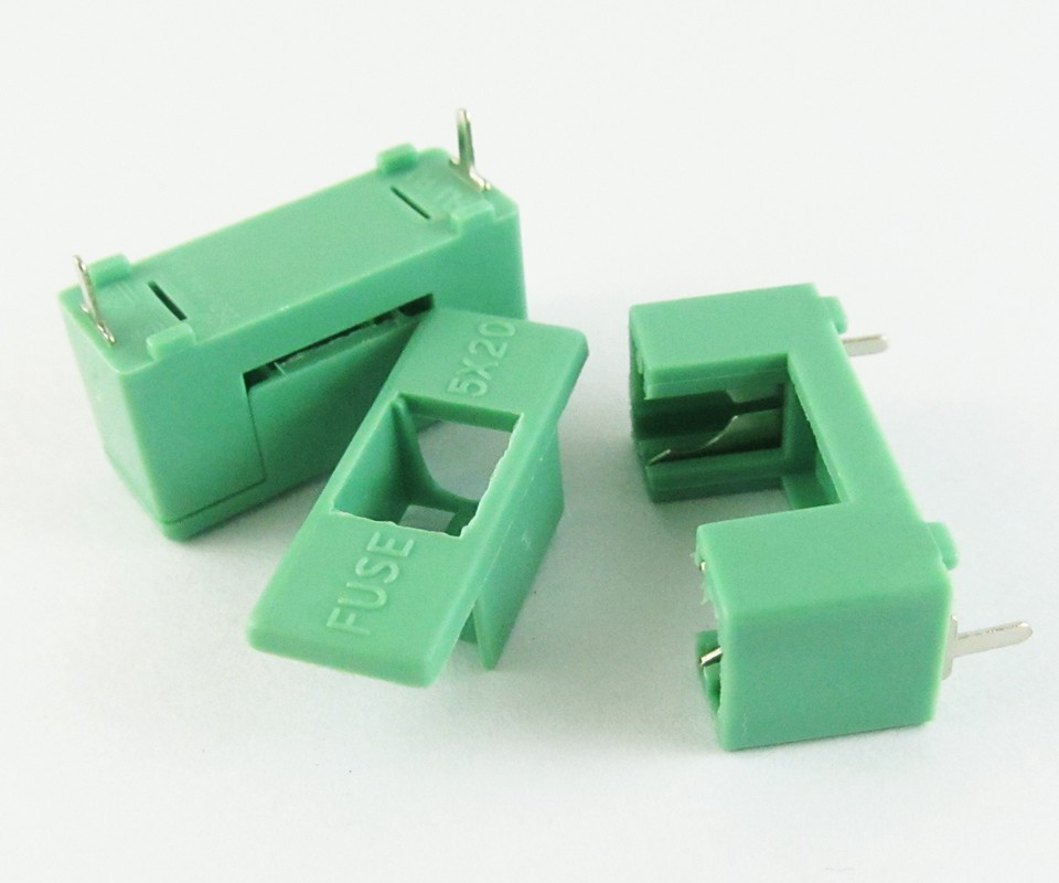 10pcs Green Color DIP Fuse Holder PTF-7 DIP 6.3A 250V for 5x20mm Fuses ...