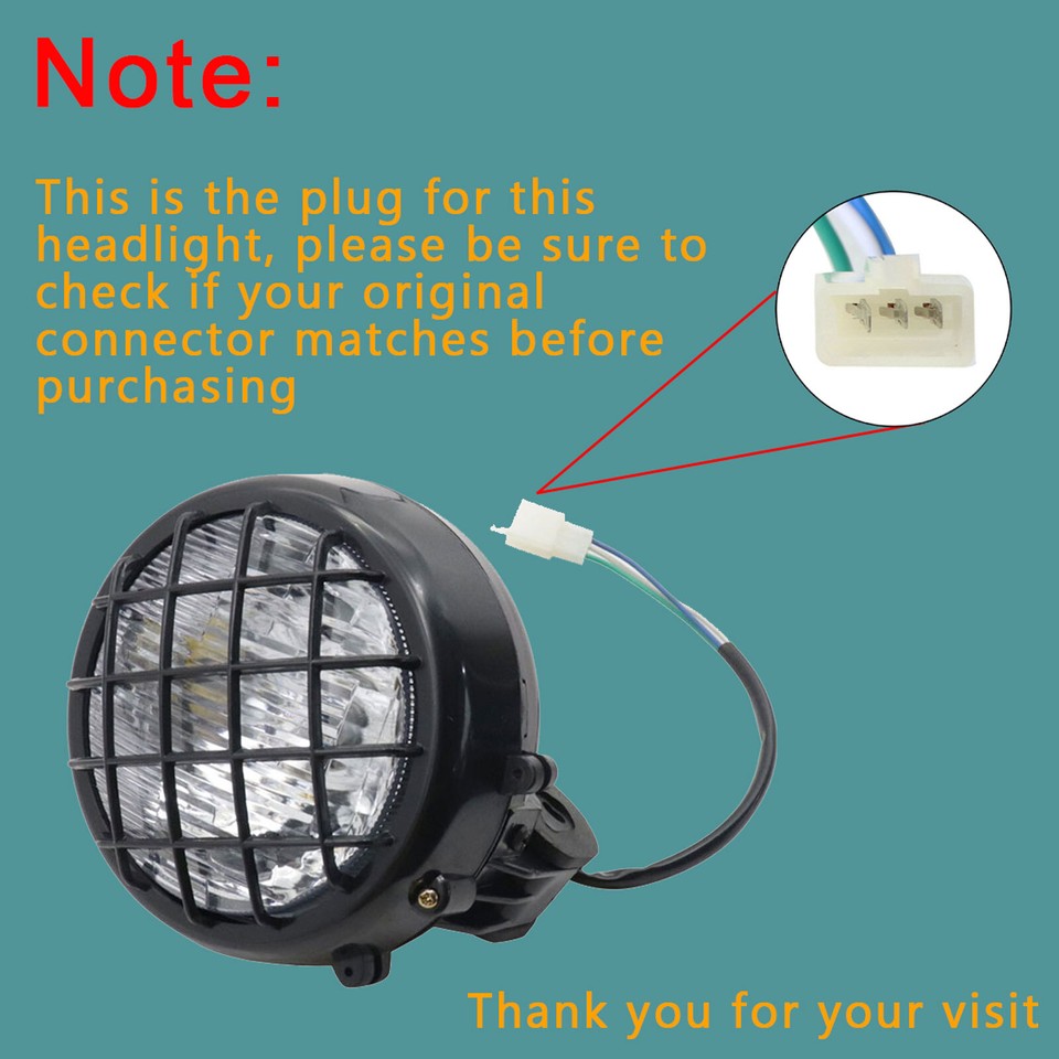 2X LED Headlights for Yamaha Banshee 1987-2006 lens bulbs grills ...