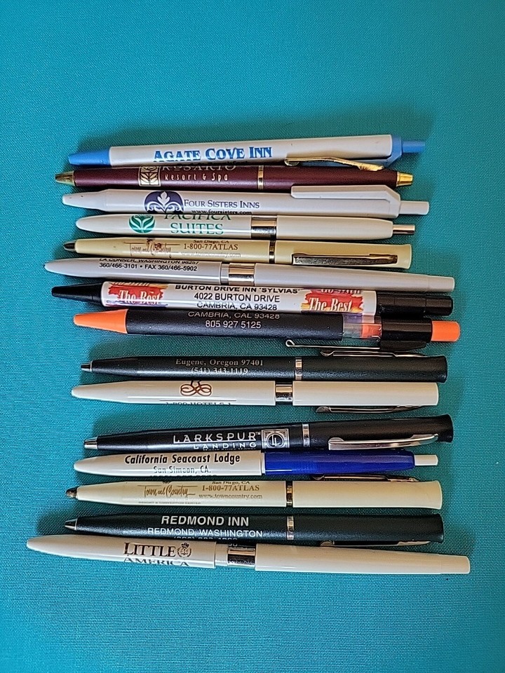 PEN Variety Lot 15 Advertising Hotels/Inns/Suites Ballpoint Pens Estate ...
