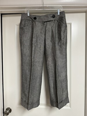 Women’s Max Studio Size 8 Black Gray Capri Pant Slack | eBay