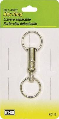 Hy-Ko KC116 Pull Apart Carded Key Ring, Metal, Silver | eBay