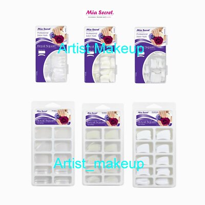 Mia Secret - Nail Tip Royal Square 100PC/500PC Acrylic Box- Clear/White ...