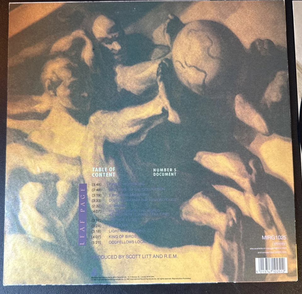 Rem Document Lp 1st Press [Ex/Ex-] SUPER moo | eBay UK