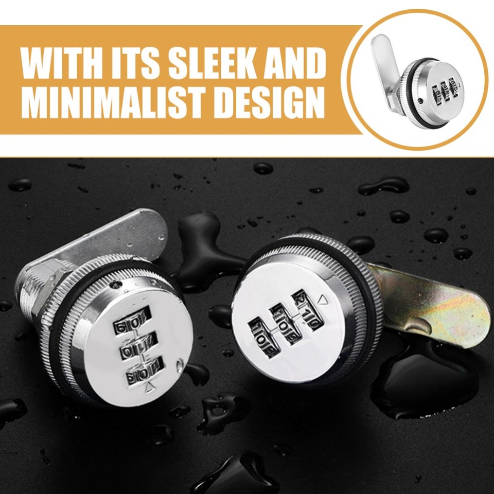 File Cabinet Lock Secure Drawer Lock Counter Security Lock 3- Coded ...