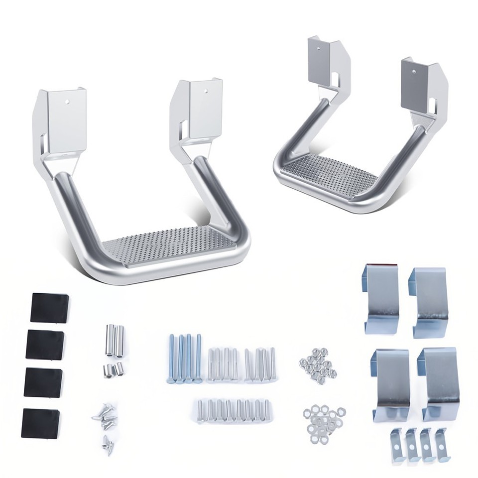 SILVER ALUMINUM FOR UNIVERSAL PICKUP TRUCK/SUV SIDE HOOP STEPS 12 ...