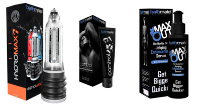 Bathmate Hydromax 7 x30 Clear + Max Out Jelqing Serum + Control Cream ...