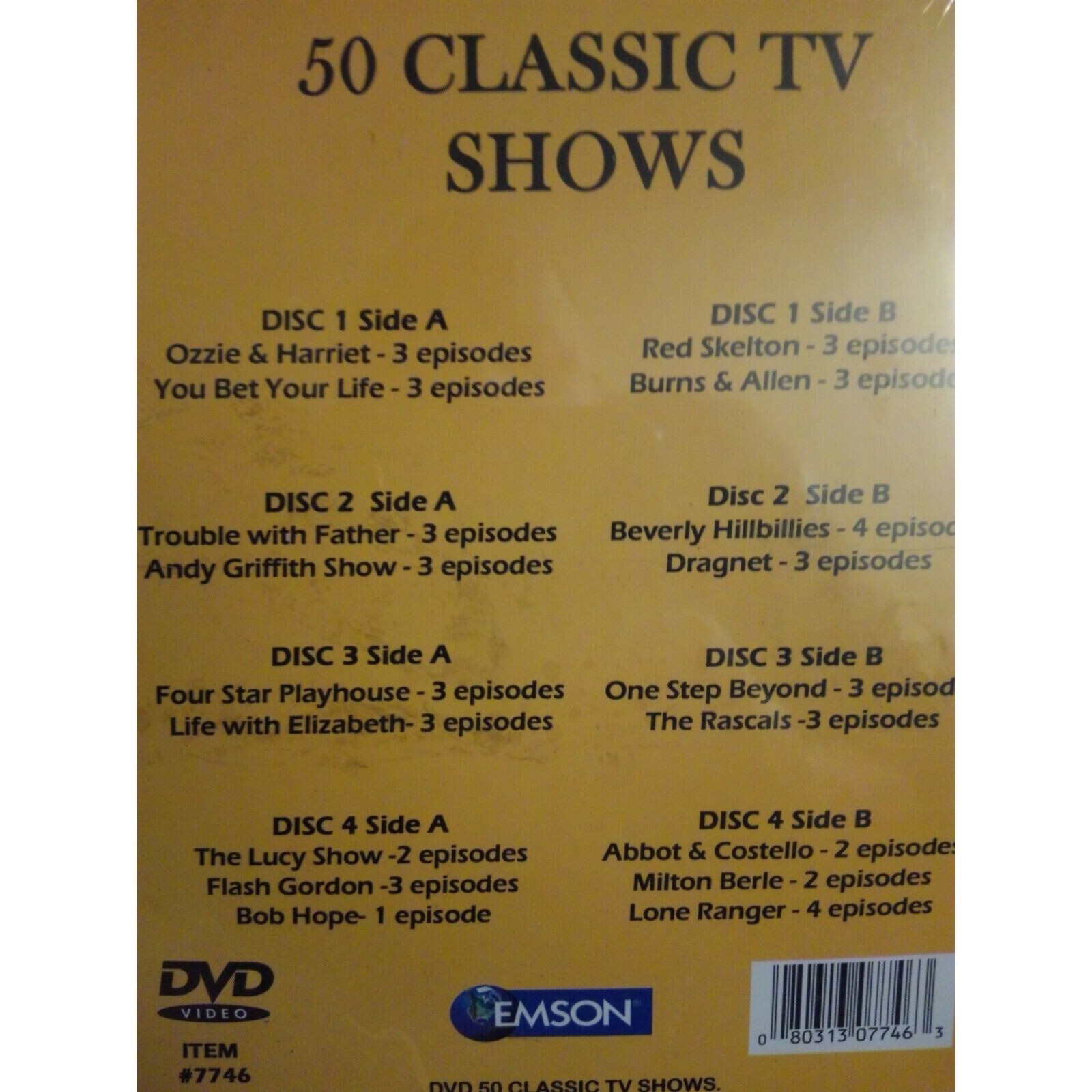 50 CLASSIC TV SHOWS (DVD) 50 EPISODES OF 18 DIFFERENT SHOWS - NEW! | eBay