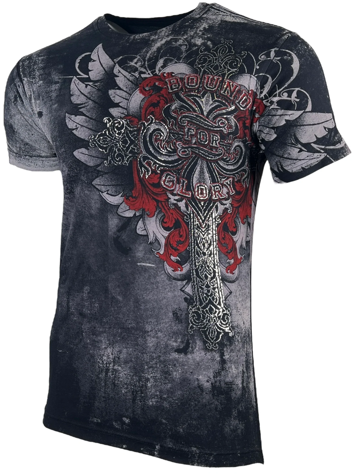 Xtreme Couture By Affliction Men's T-Shirt SALVATION Black Wings Cross ...