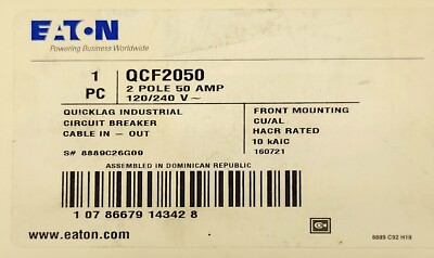 EATON QCF2050 2 Pole 50 AMP Type QC Circuit Breaker | eBay
