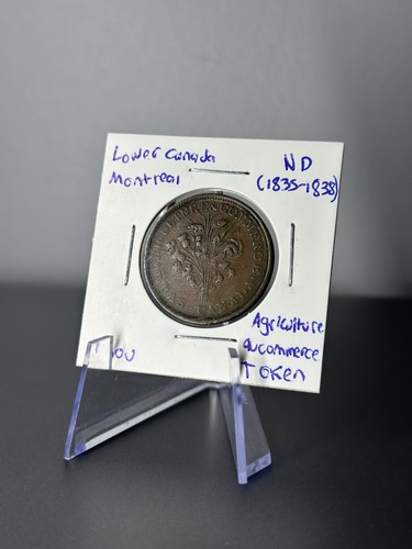 1835-38 Lower Canada Montreal Un Sou Token Agriculture and Commerce | eBay