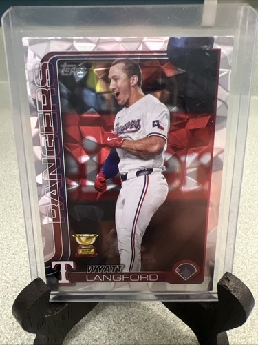 2025 Topps Series 2 Wyatt Langford Diamanté Foil #455 Rangers | eBay