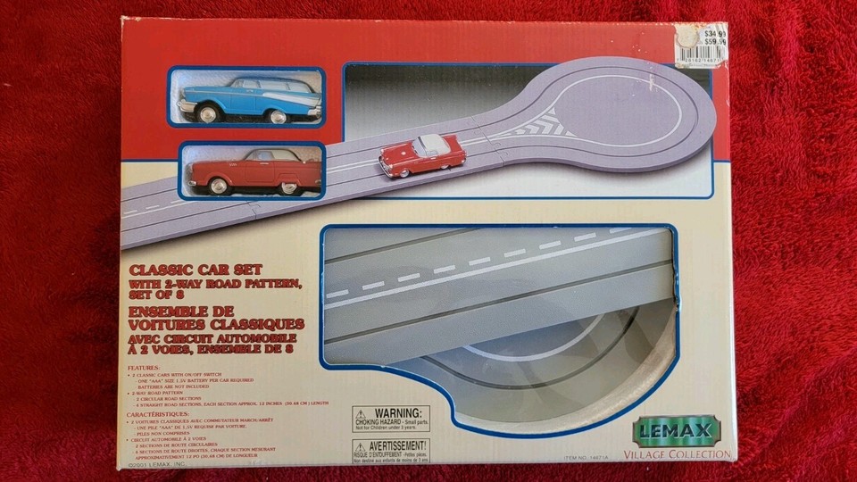 Lemax Classic Car Set 2-Way Road Pattern 14677A Village Collection ...