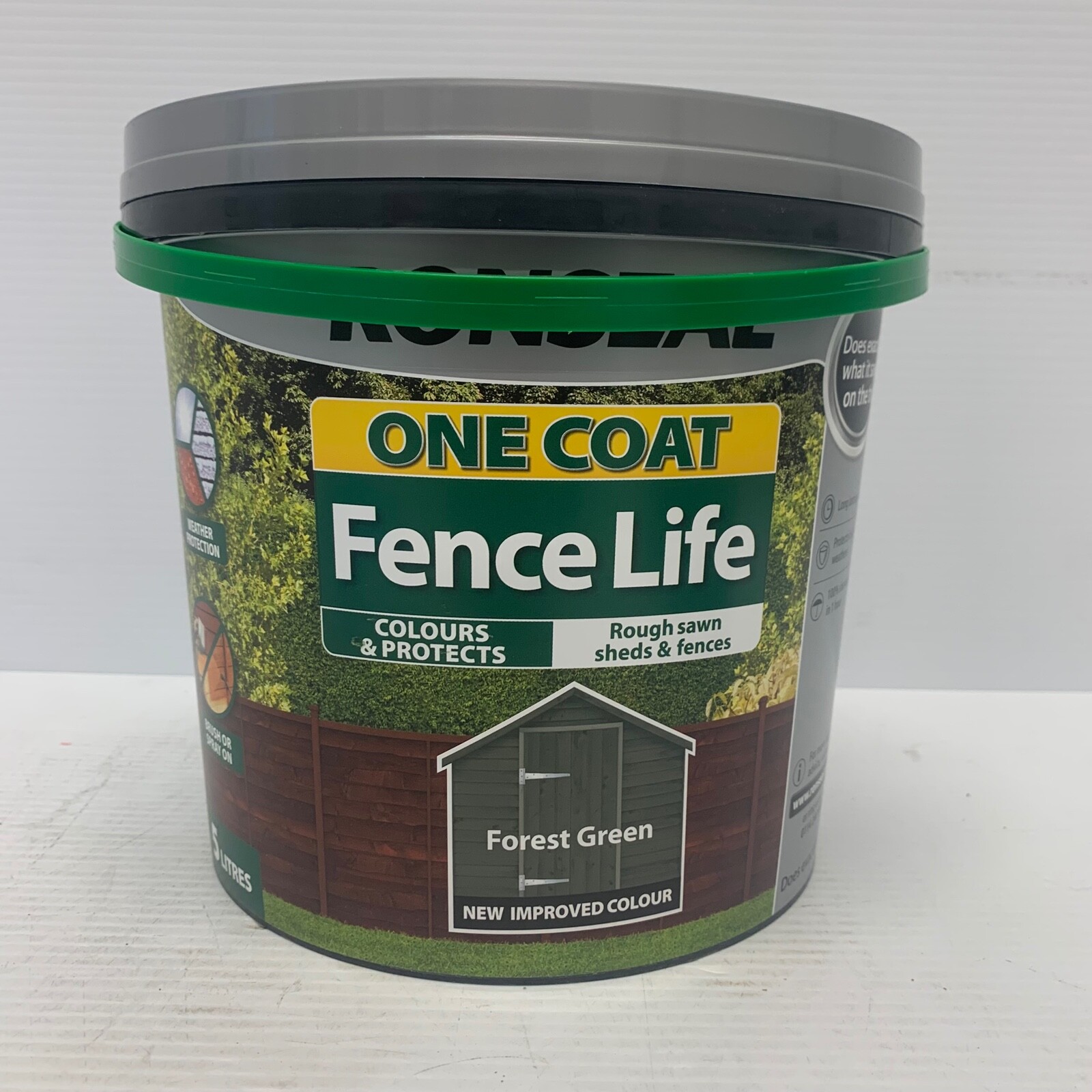 Ronseal 5L One Coat Fence Life Quick Dry Garden Shed & Fence Paint All ...