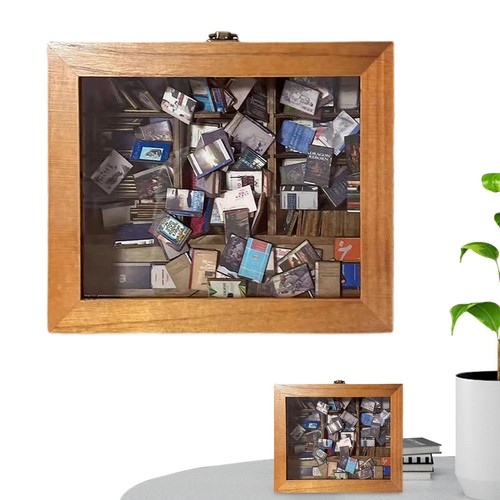 Anxiety Bookcase Mini Bookshelf with 200 Tiny Full Cover Books Stress ...