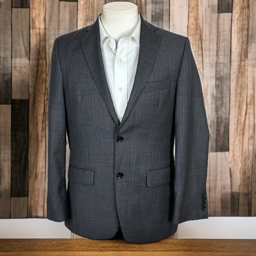 Marc Anthony Blazer Jacket Mens 38S Gray Stripe | eBay